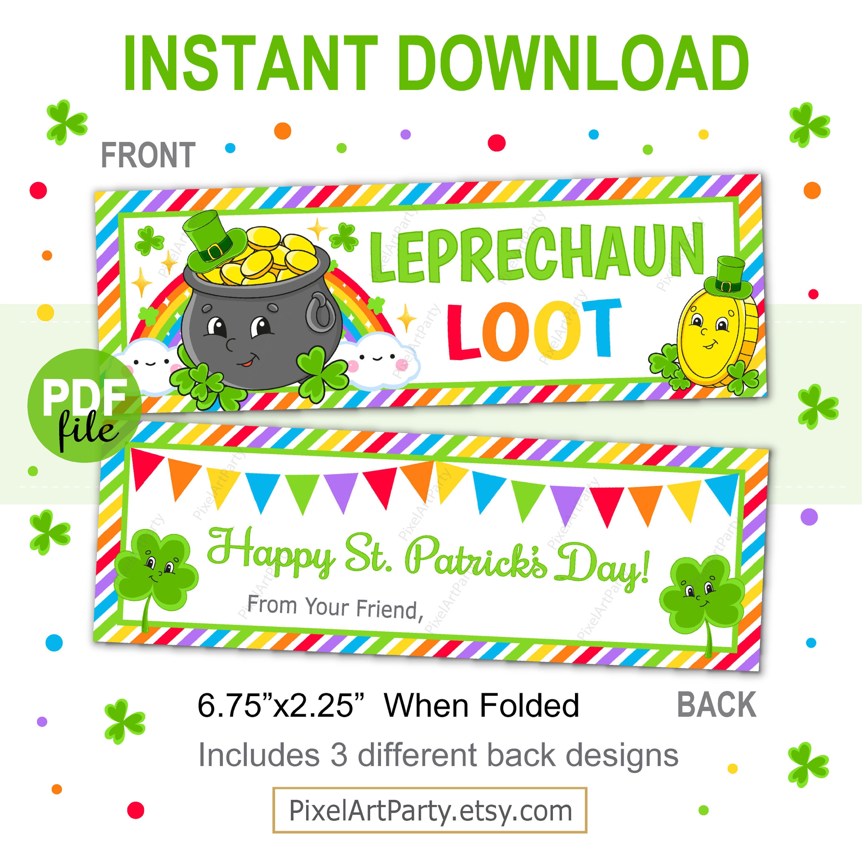 St. Patrick's Day Leprechaun Loot Treat Bag Topper | Etsy