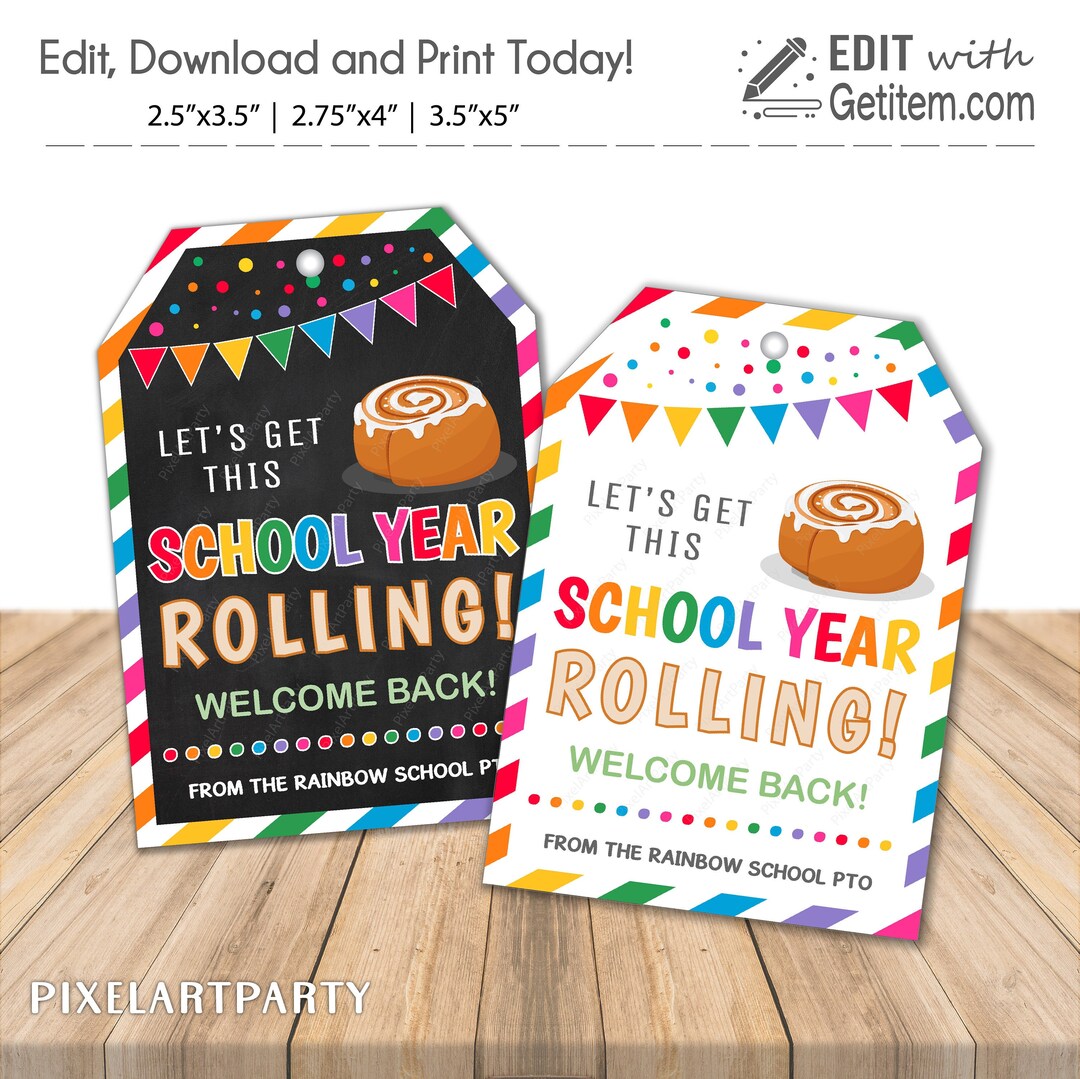 Editable Cinnamon Roll Classroom Gift Tags Back to School Gift Let's ...