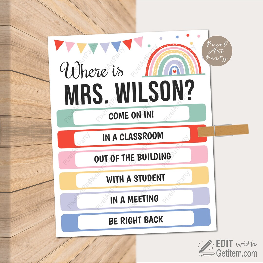 EDITABLE School Counselor Door Sign Where is the Counselor Psychology ...