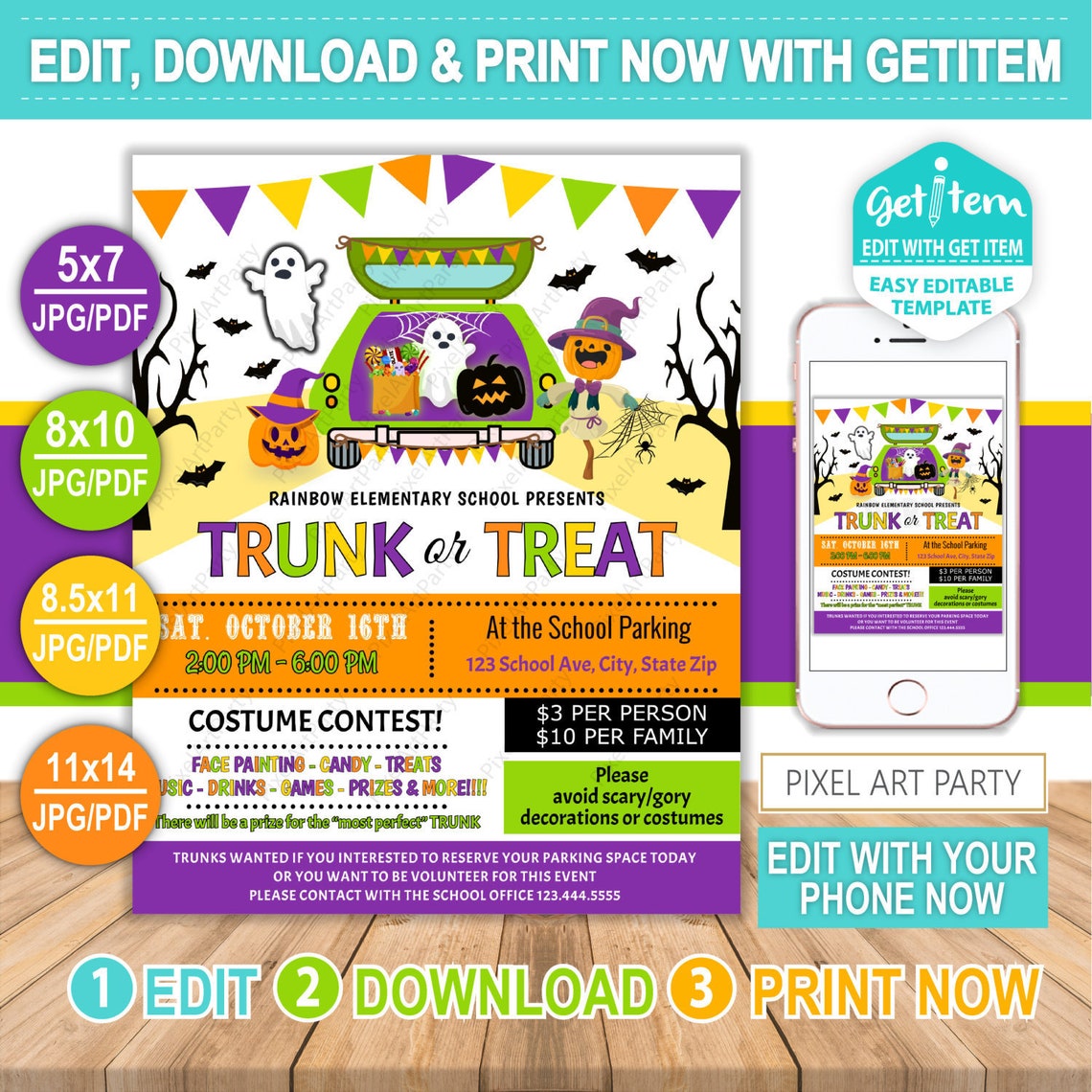 Trunk or Treat Flyer Fall Festival Lnvitation Fall Harvest - Etsy