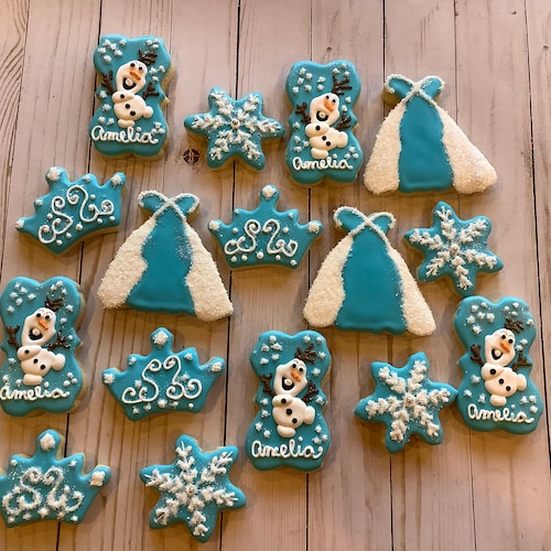 Frozen Inspired Birthday Cookies Dozen | Etsy