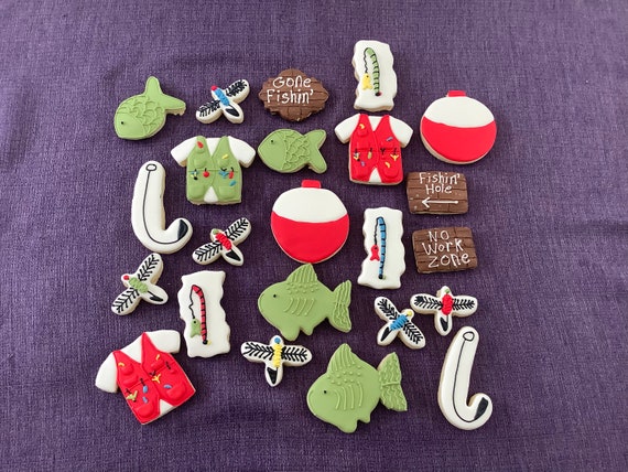 Fishing theme cookies | Etsy