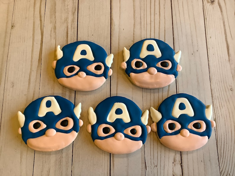 Captain America & Shield Inspired Cookies - Etsy