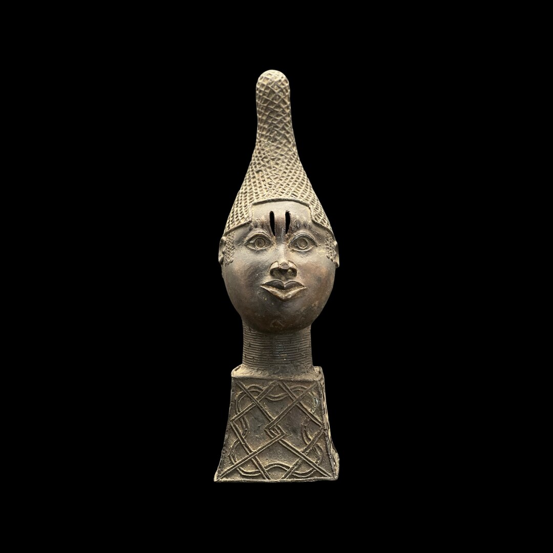 Benin Bronze Head IFE, African Sculpture Nigeria LARGE 46 Cm / 18.1 ...