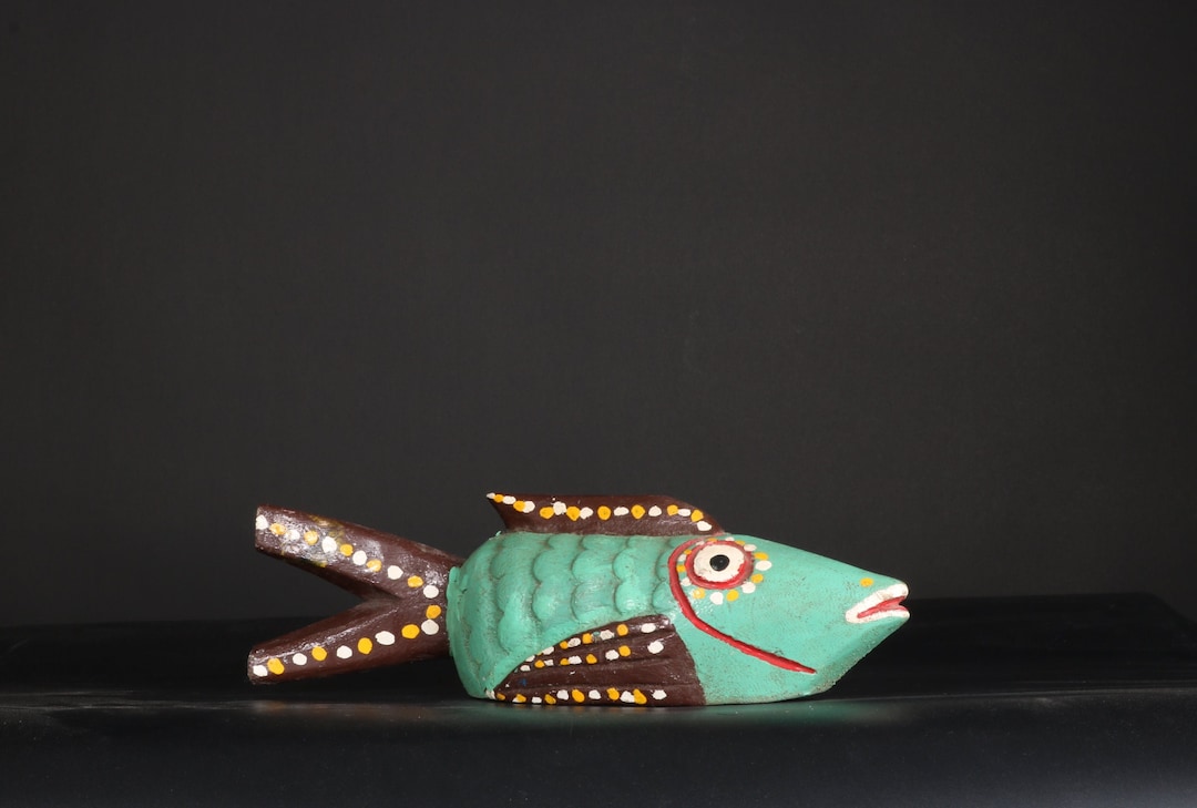 Bozo Puppet Fish | African Art Bozo Puppet Painted Wood Fish From Mali ...