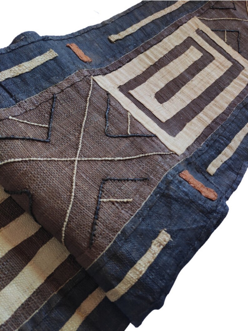 African Kuba Cloth Natural Woven Raffia Handmade Fabric | Etsy