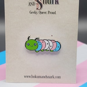 Transgender Pride Caterpillar Enamel Pin: Subtle LGBTQ+ Accessory - Etsy