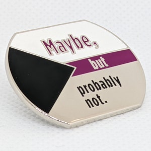 Maybe But Probably Not Gray Ace Demi Pride Enamel Pin in | Etsy