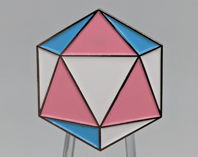 Trans Pride D20 Gaming Dice Enamel Pin in LGBTQ Transgender - Etsy