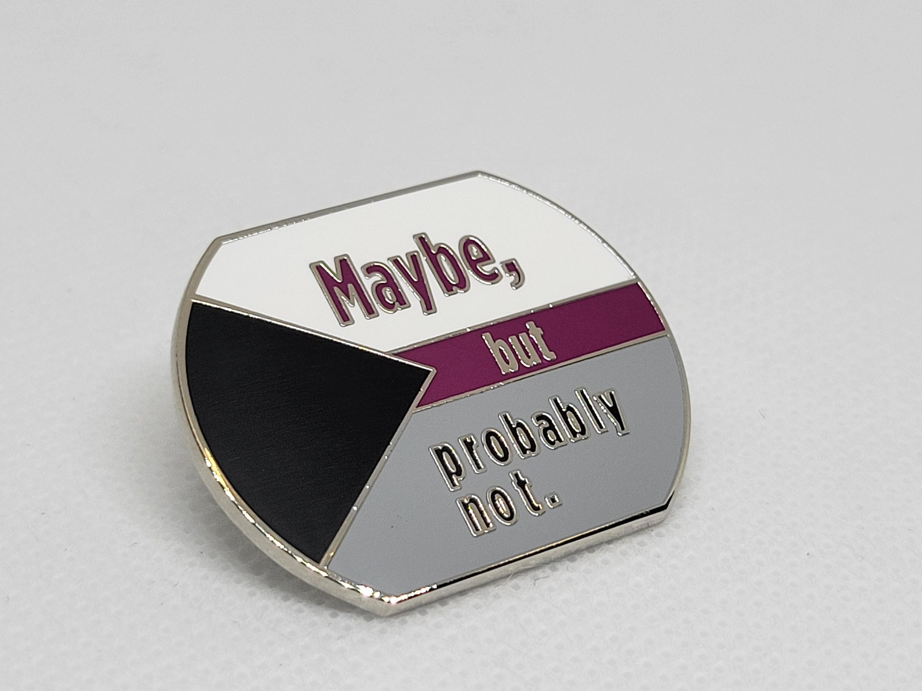 Maybe but Probably Not Gray Ace Demi Pride Enamel Pin in - Etsy