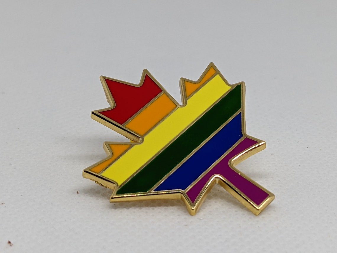 Gay Pride Rainbow Flag Canada Pride Canadian Maple Leaf Hard - Etsy