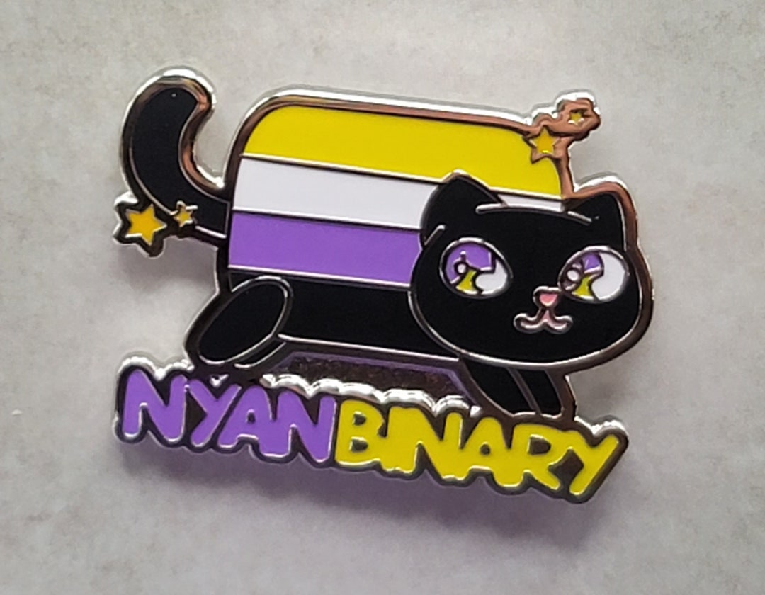 Nonbinary Pride Nyanbinary Nyan Cat Pun Kawaii Chibi Style & LGBTQ Enby Pride Flag Colors - Etsy