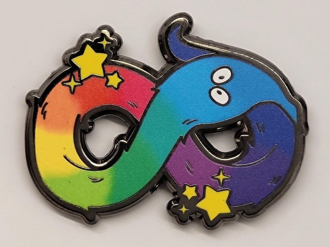 Rainbow Infinity Worm Enamel Pin Fuzzy Ouroboros Pride - Etsy