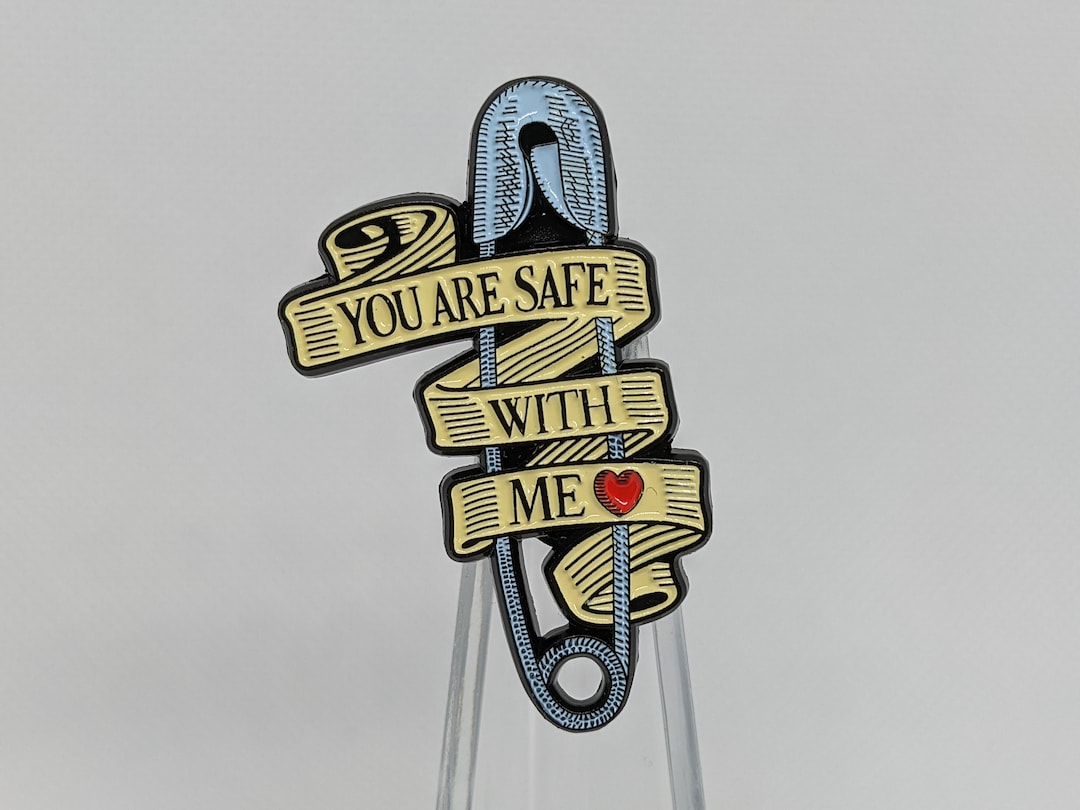 You Are Safe With Me Pin | Safe Space Pin | LGBTQ Ally Pin | Safety Pin Trans Rights Safespace ...