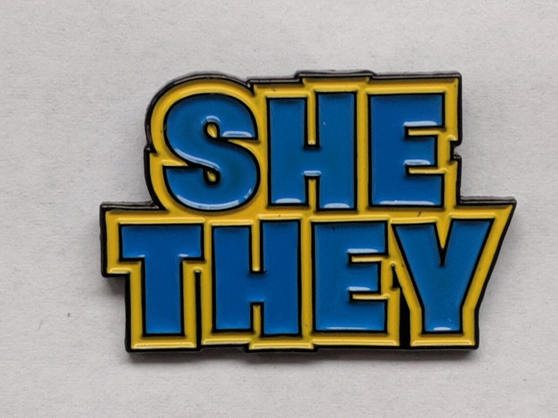 She They Pronoun Pin Femme Nonbinary Multi-gender Gender | Etsy