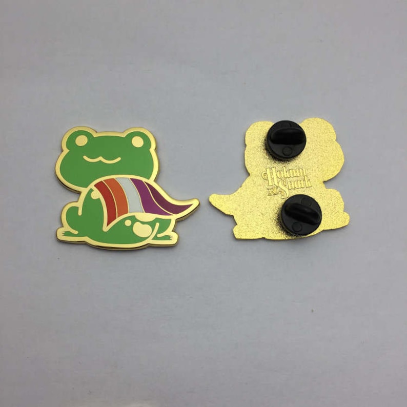 Lesbian Pride Frog Pin Chibi Queer Lesbian Frog Enamel Pin - Etsy