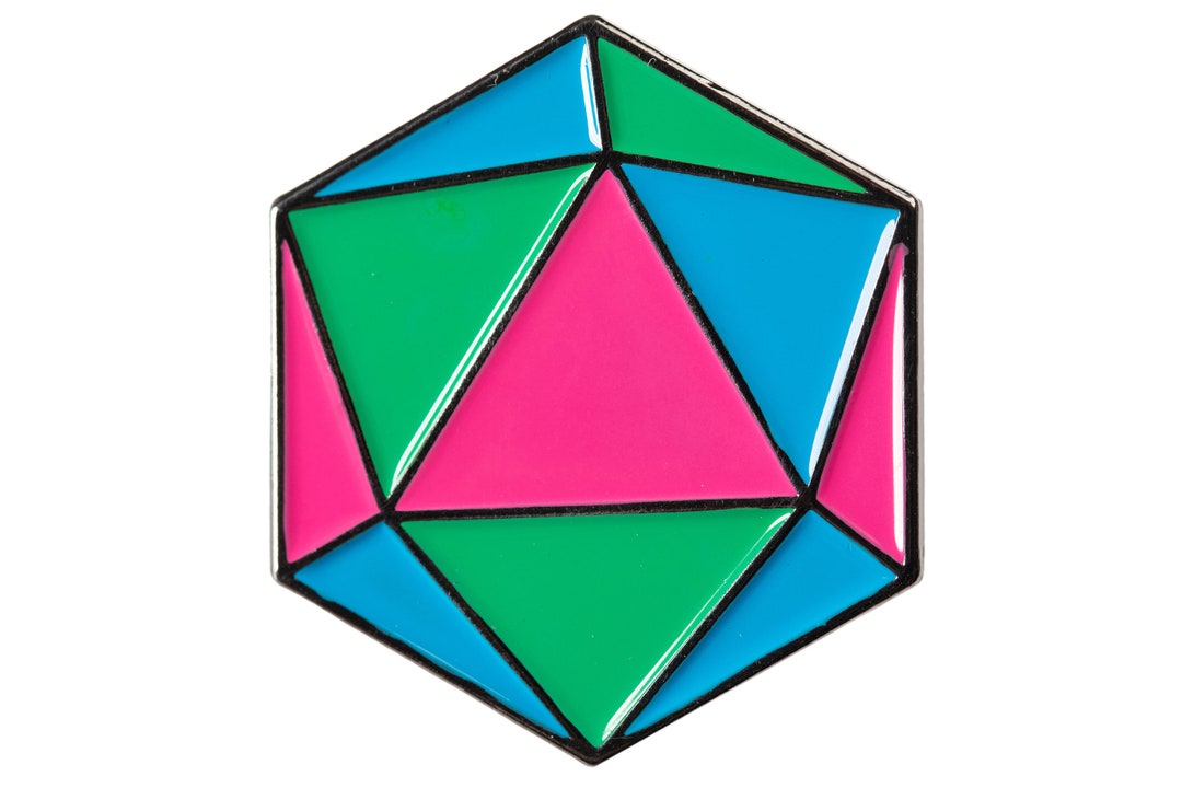 Polysexual Pride Flag D20 Gaming Dice Enamel Pin for Gaymers & - Etsy
