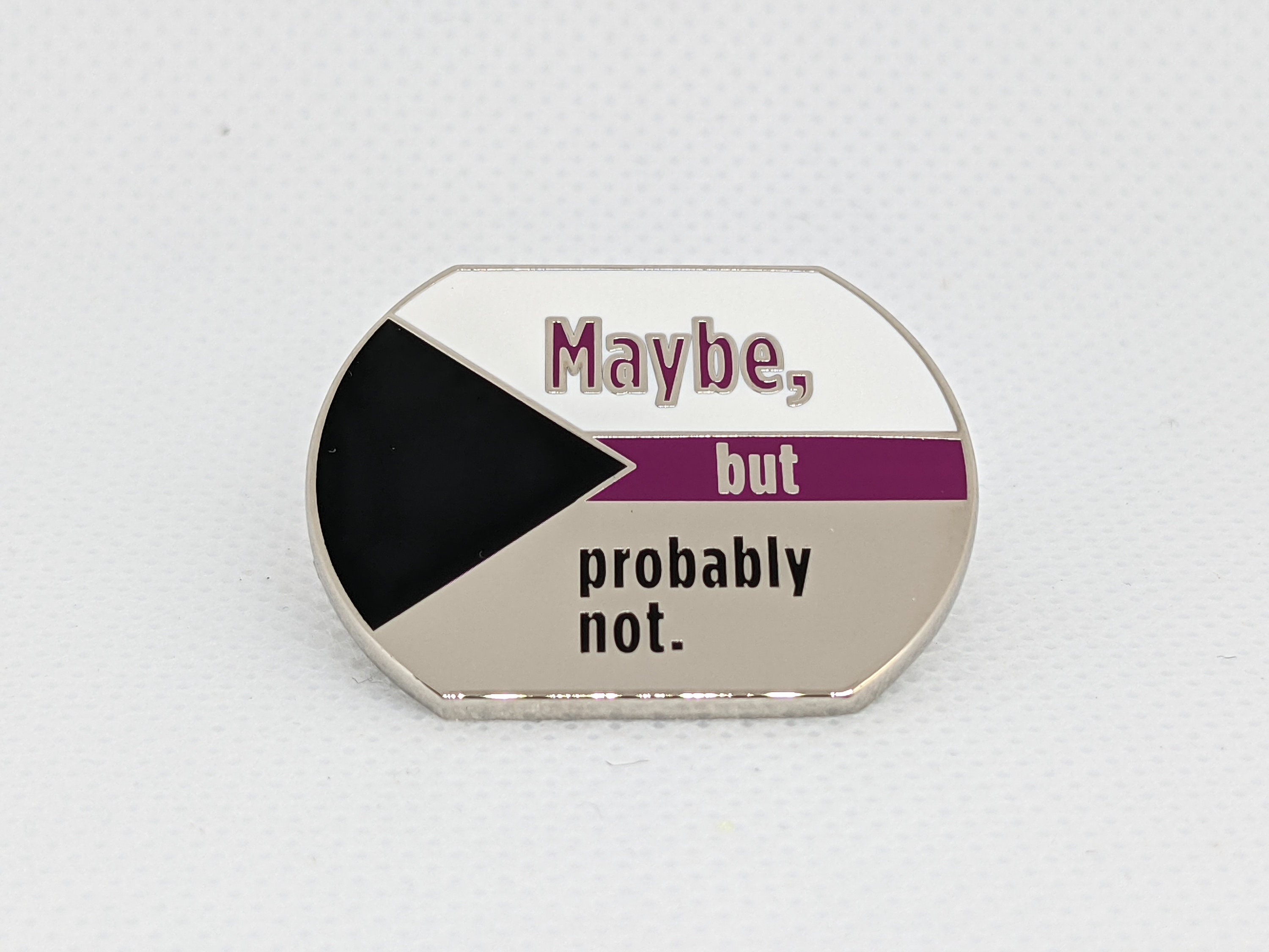 Maybe But Probably Not Gray Ace Demi Pride Enamel Pin in | Etsy