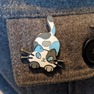 Demiboy Pride Cat Pin: Chibi Hard Enamel LGBTQ+ Jewelry - Etsy