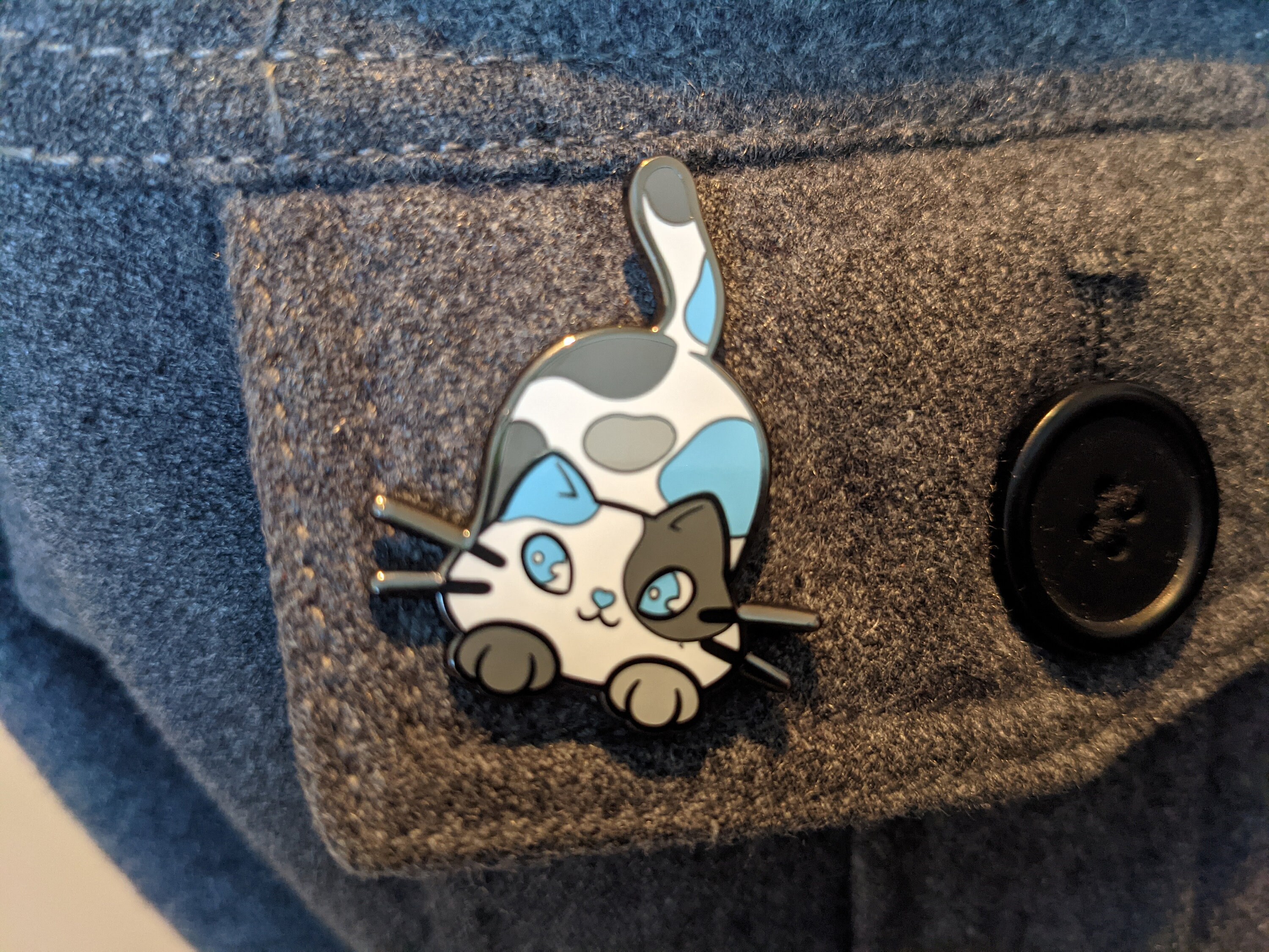 Demiboy Pin Purride Chibi Cat Hard Enamel Pin in Demiboy Pride - Etsy
