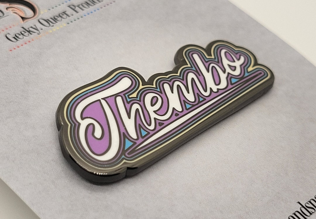 Thembo Nonbinary Hard Enamel Pronoun Badge - Etsy