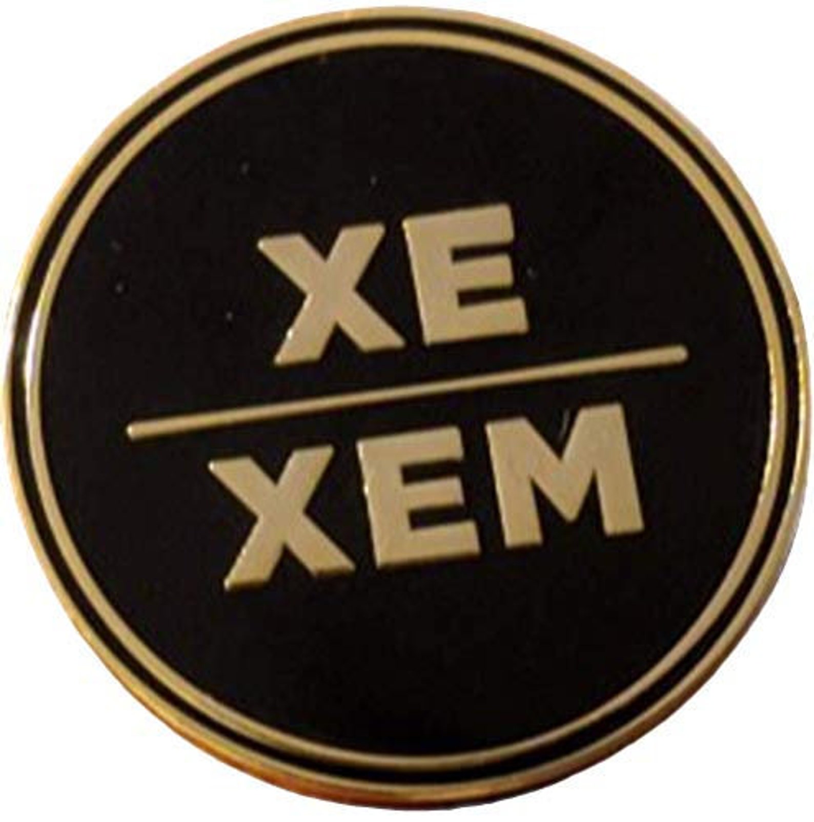 Xe Xem Pronoun Pin Silver or Gold 1-inch Round Hard Enamel | Etsy