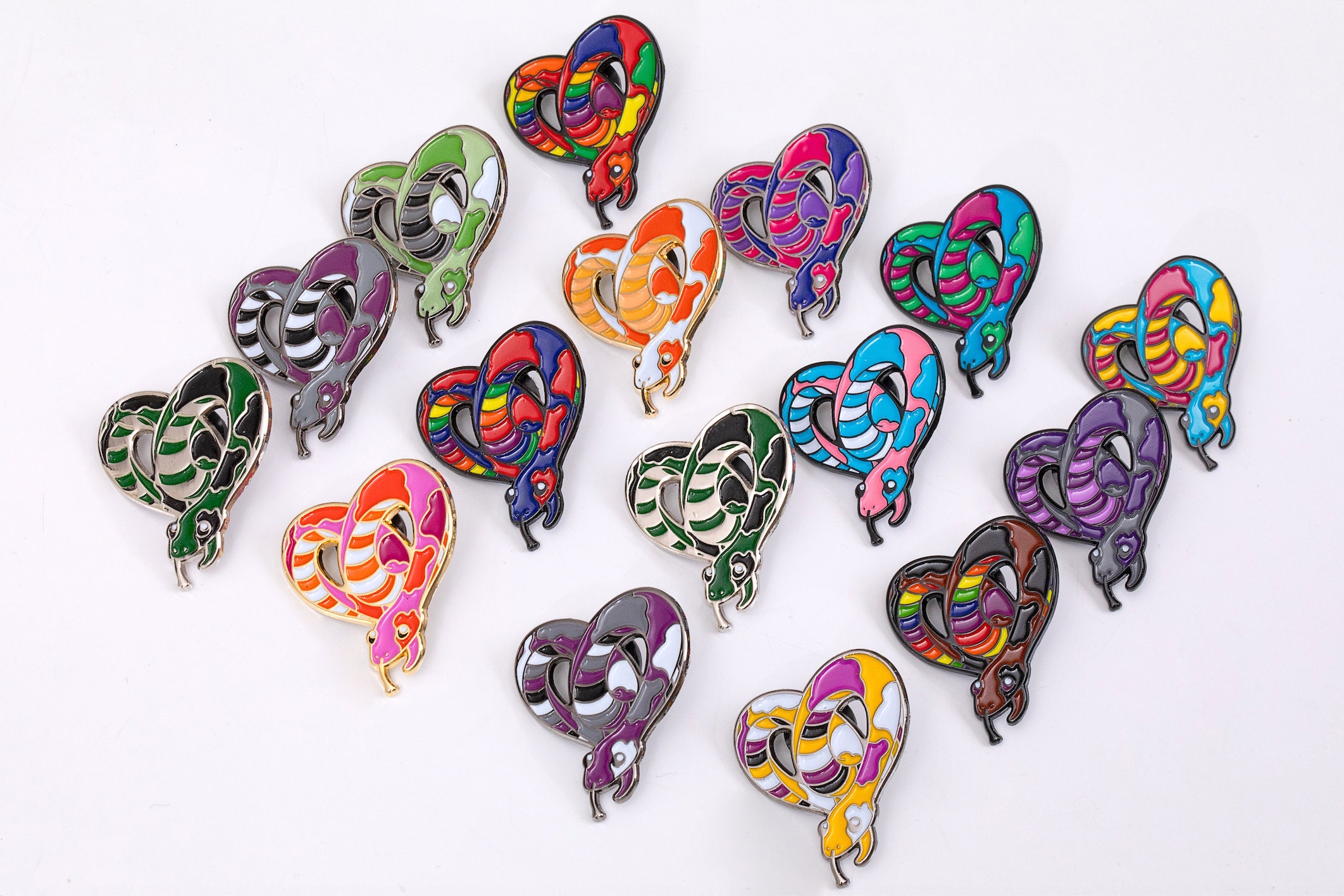 Gray Ace Demi Pride Noodle Enamel Pin in Demisexual Flag | Etsy