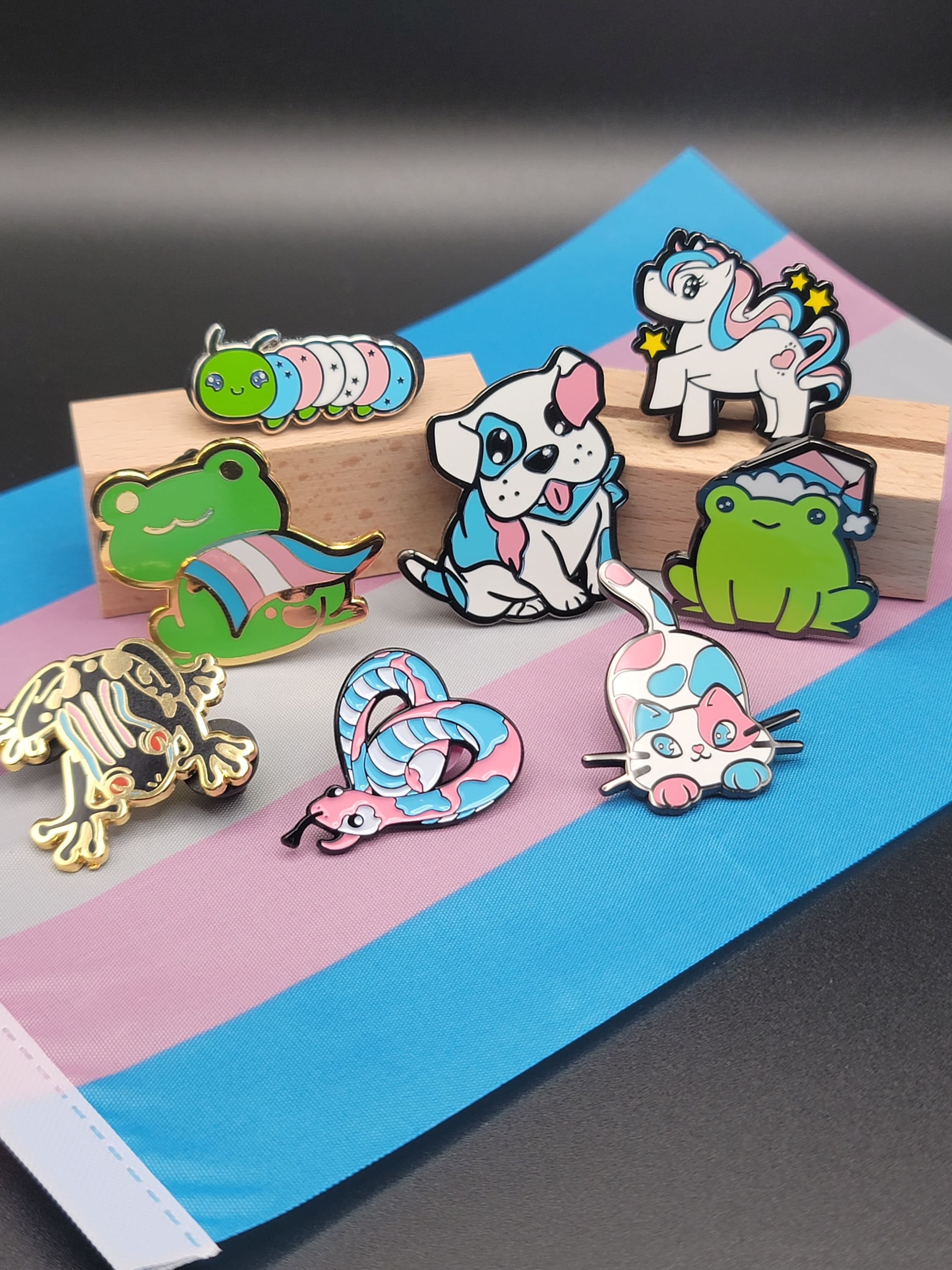 Transgender Pride Noodle Cute Enamel Pin in Trans LGBT Pride - Etsy