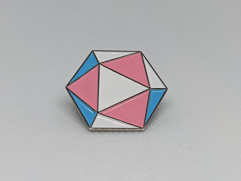 Trans Pride D20 Gaming Dice Enamel Pin in LGBTQ Transgender - Etsy
