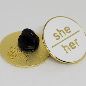 Minimalist Pronoun Pin: She/her Enamel Pin - Etsy