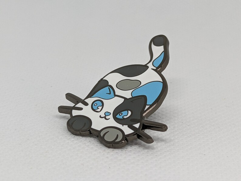 Demiboy Pride Cat Pin: Chibi Hard Enamel LGBTQ+ Jewelry - Etsy