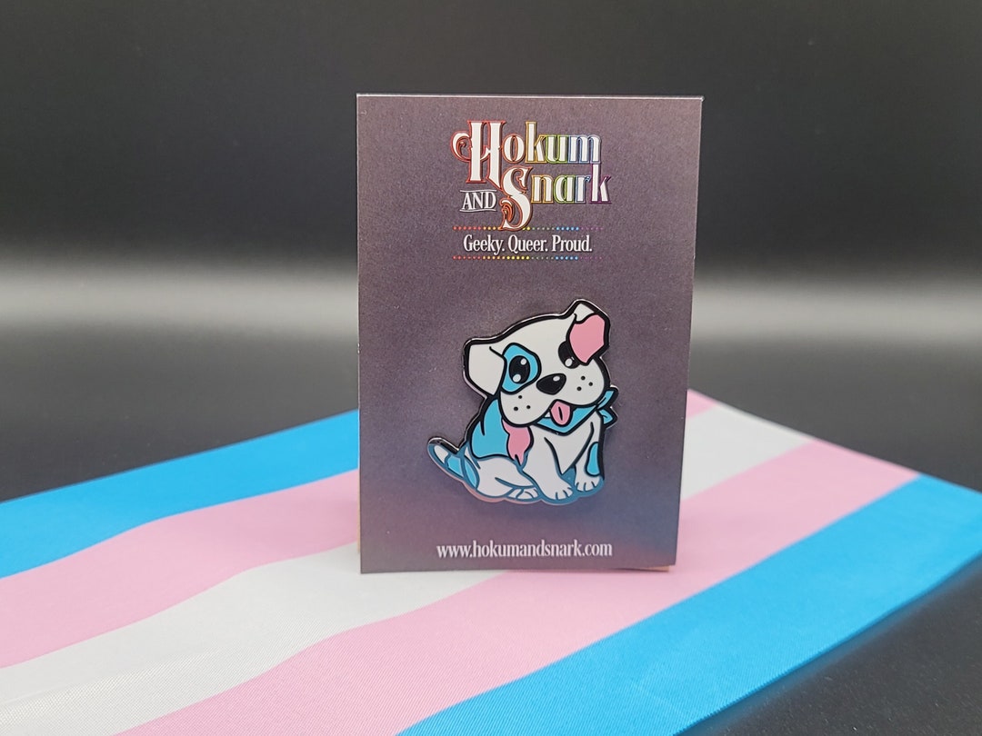 Trans Pride Puppy Enamel Pin: Subtle LGBT Transgender Jewelry - Etsy
