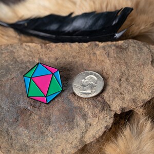 Polysexual Pride Flag D20 Gaming Dice Enamel Pin for Gaymers & - Etsy