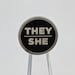 They She Pronoun Pin Silver or Gold 1-inch Round Hard Enamel - Etsy