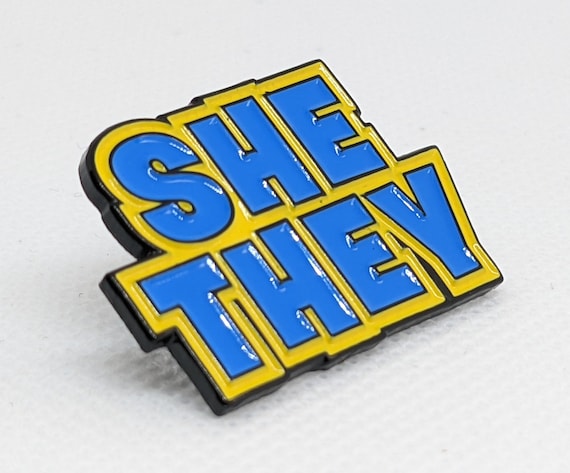 She They Pronoun Pin Femme Nonbinary Multi-gender Gender | Etsy