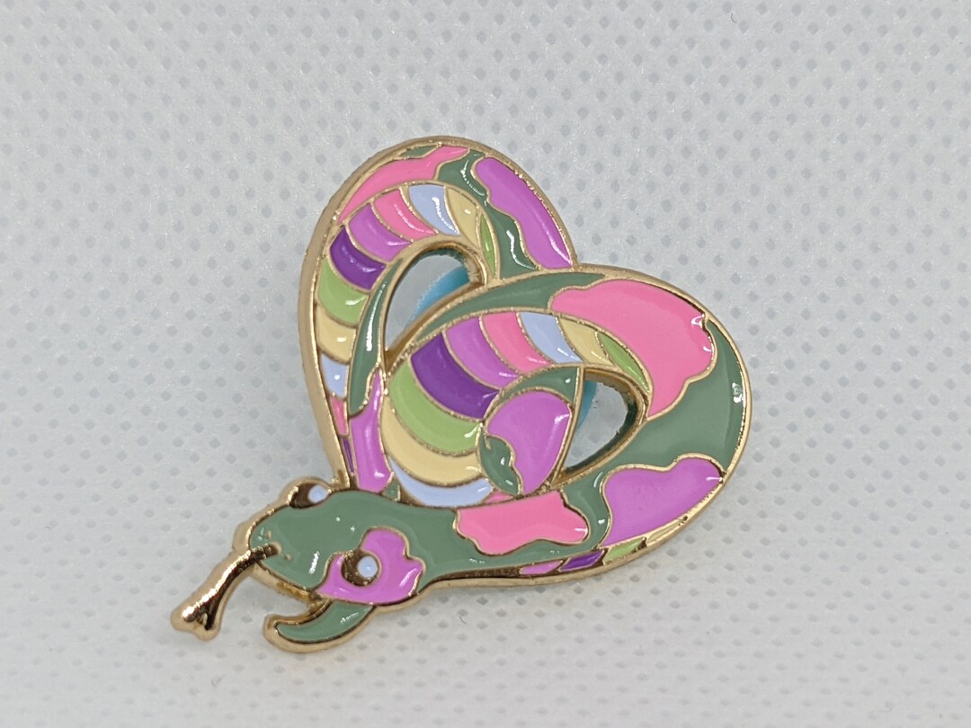 Genderfae Pride Noodle Heart-shaped Snake Enamel Pin Subtle Pride LGBTQ ...