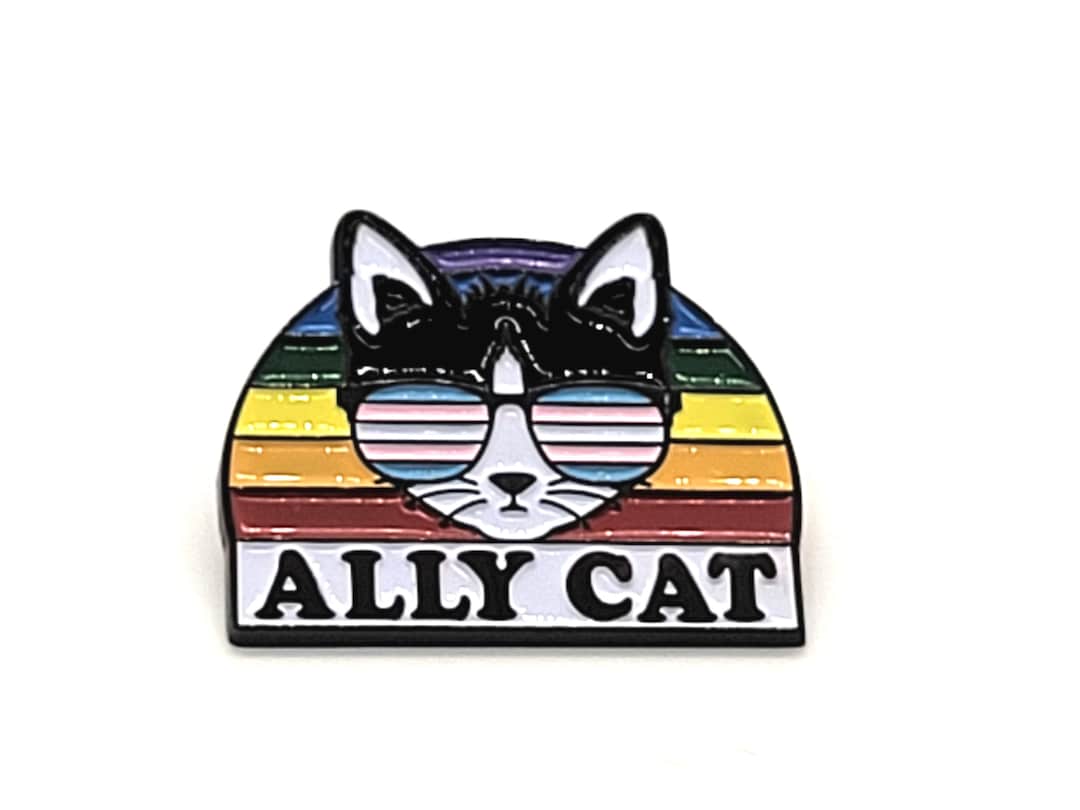 Ally Cat LGBTQ+ Ally Pin | Pride Ally Lapel Pin | Trans Inclusive Ally ...