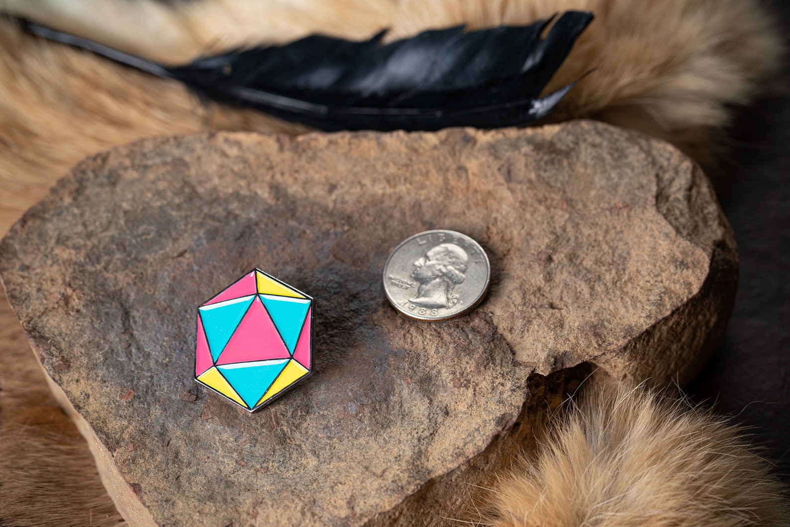 Pansexual Pride D20 Gaming Dice Enamel Pin in LGBTQ Pan Pride Flag ...