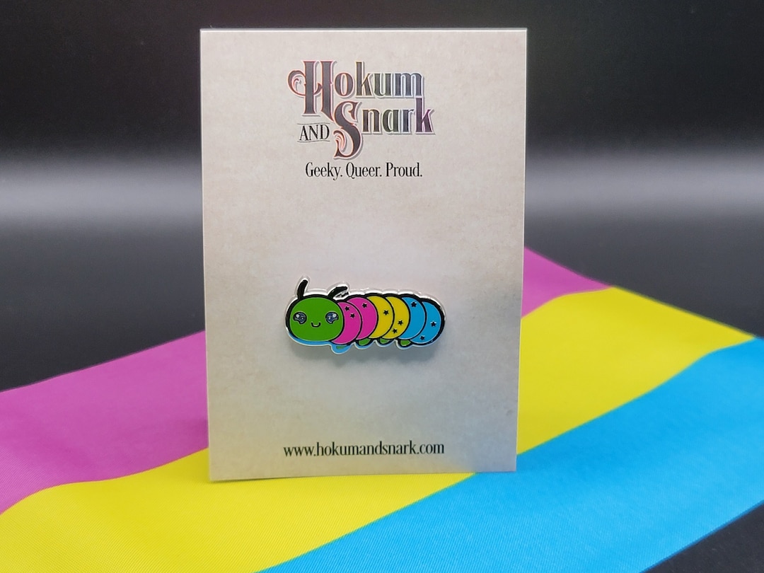Pansexual Pride Pin | Caterpillar Chibi Enamel Pin in Pan Pride Flag ...