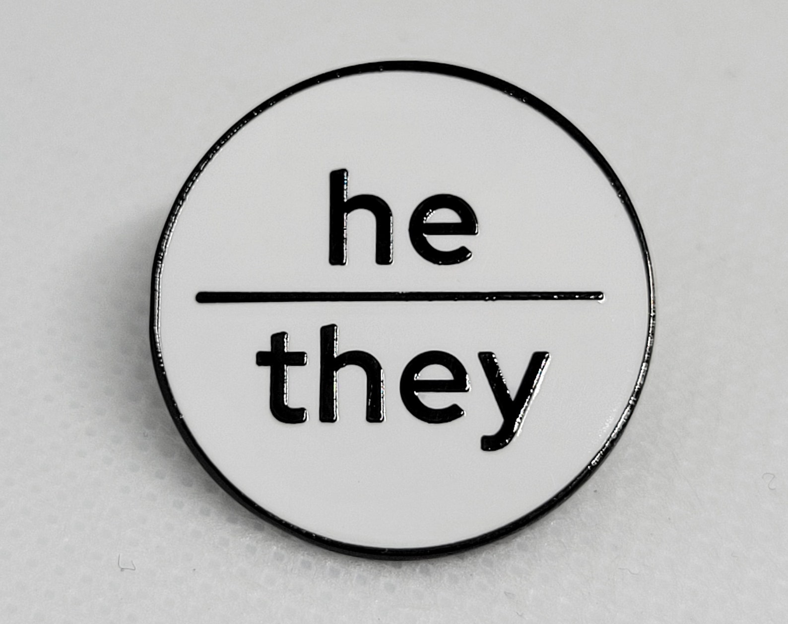 Nonbinary Pronoun Pin He They Pin Choose White & Gold or - Etsy
