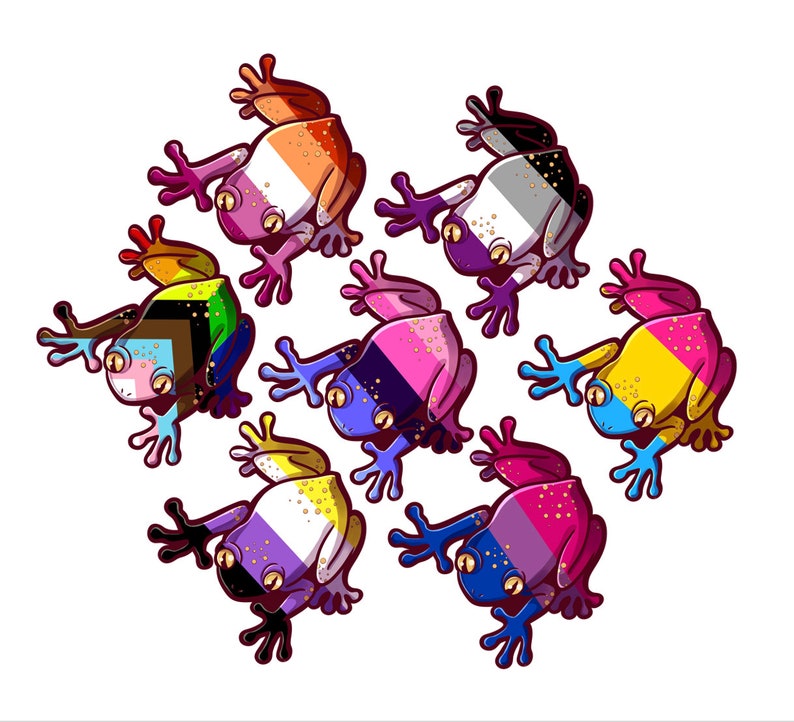 Frog Pride Stickers in Waterproof Die-cut Vinyl Choose - Etsy