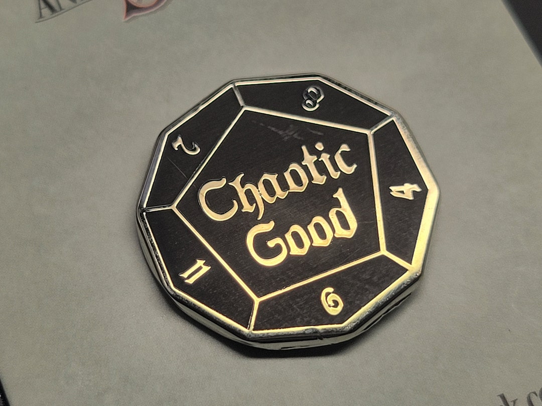 Chaotic Good Dnd Alignment D12 Dice Enamel Pin | Silver Finish Gamer ...