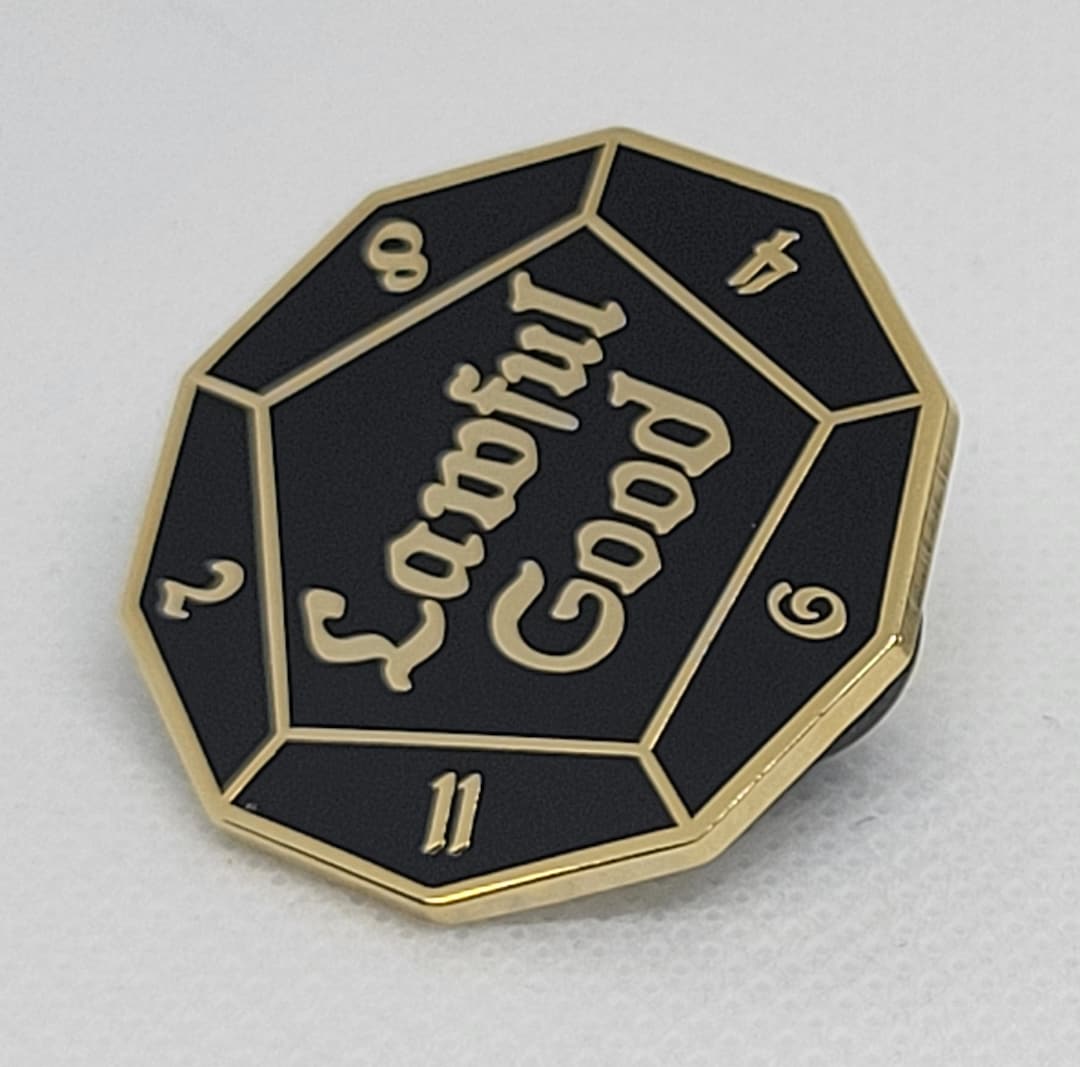 Lawful Good Dnd Alignment D12 Dice Enamel Pin Silver or Gold Finish ...
