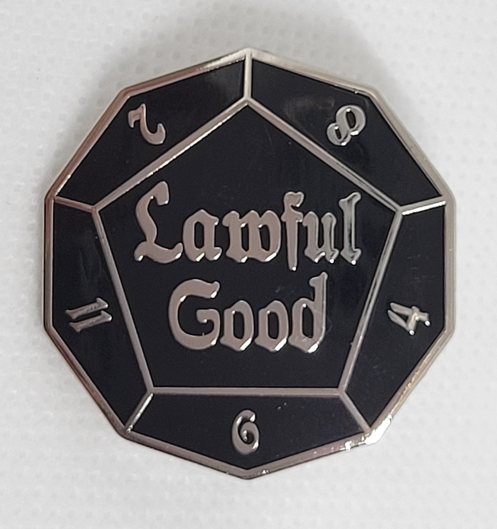 Lawful Good Dnd Alignment D12 Dice Enamel Pin Silver or Gold - Etsy