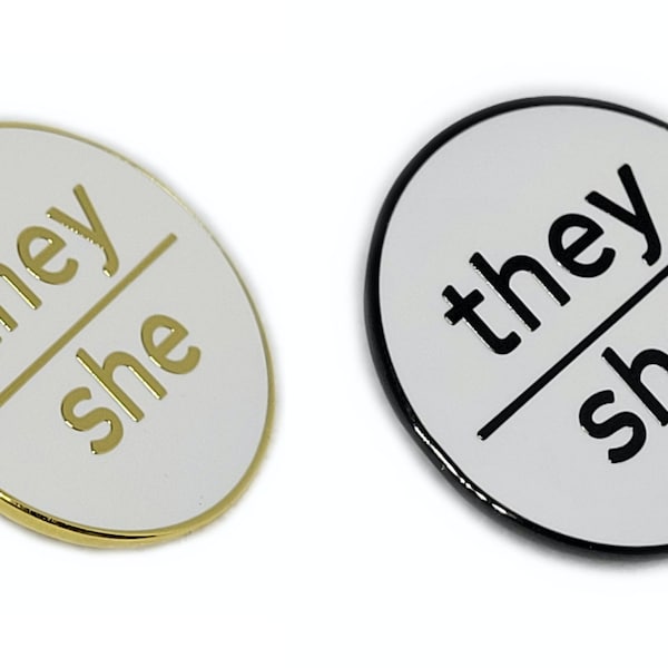 They She Pronoun Pin - Etsy