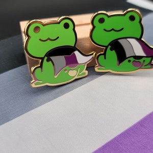Demisexual Frog Pin | LGBTQ Frog in Demi Pride Flag Cape | Demisexual ...