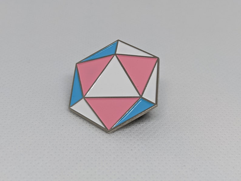 Trans Pride D20 Gaming Dice Enamel Pin in LGBTQ Transgender - Etsy