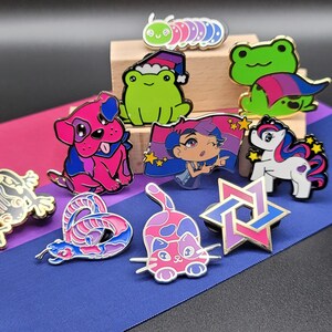 Finger Guns Bi Kawaii Chibi Style Enamel Pin With Bisexual - Etsy