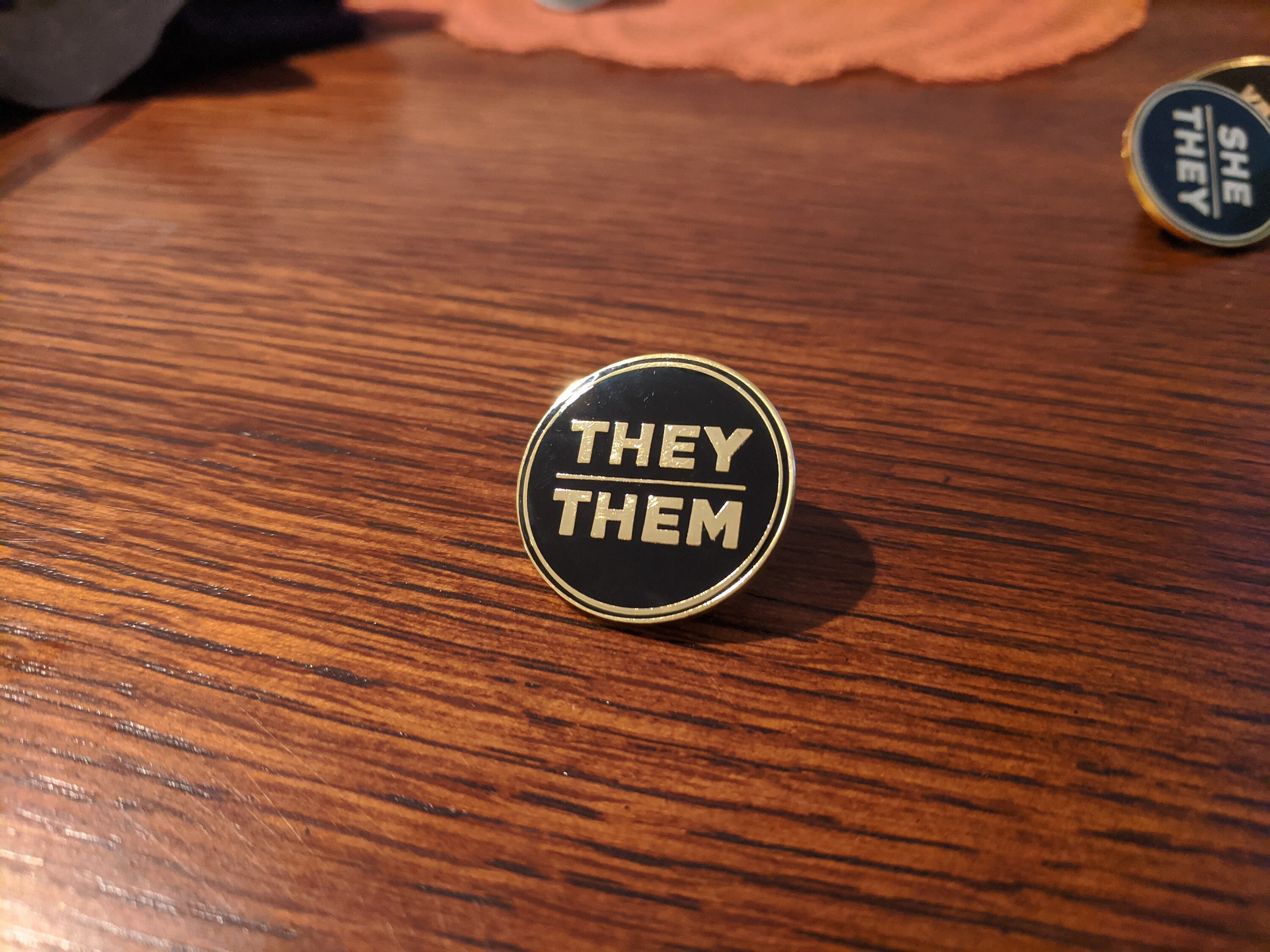 They Them Pronoun Pin Silver or Gold 1-inch Round Hard Enamel | Etsy