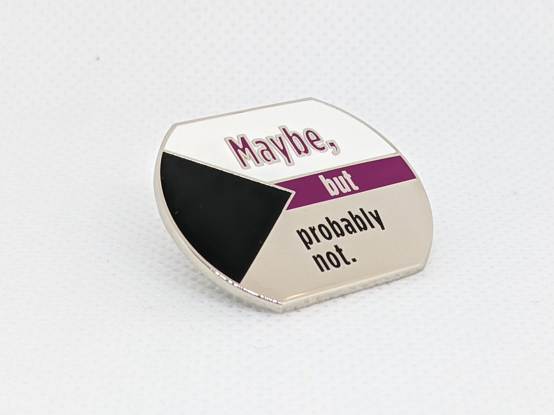 Maybe But Probably Not Gray Ace Demi Pride Enamel Pin in | Etsy